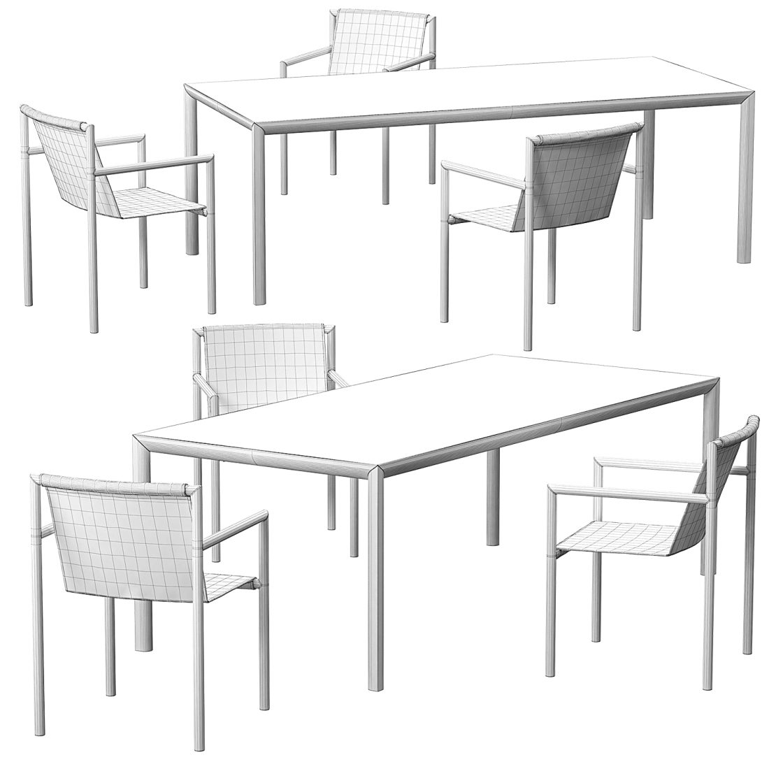 Plein Air Dining Set By Roda 3D Model for VRay | CGMood