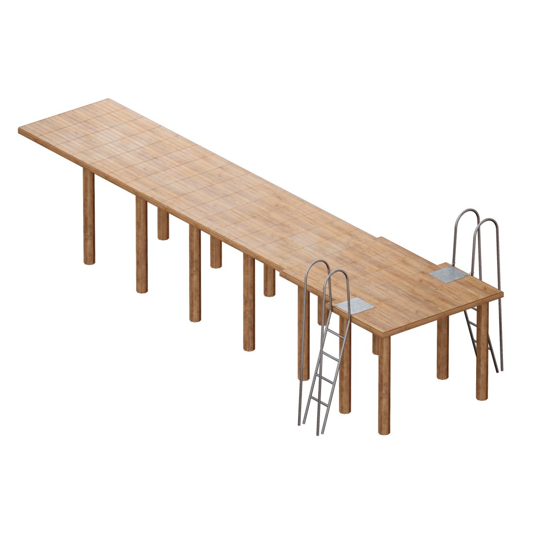 Coastal Wooden Jetty - 3D Model for FStorm, VRay, Corona