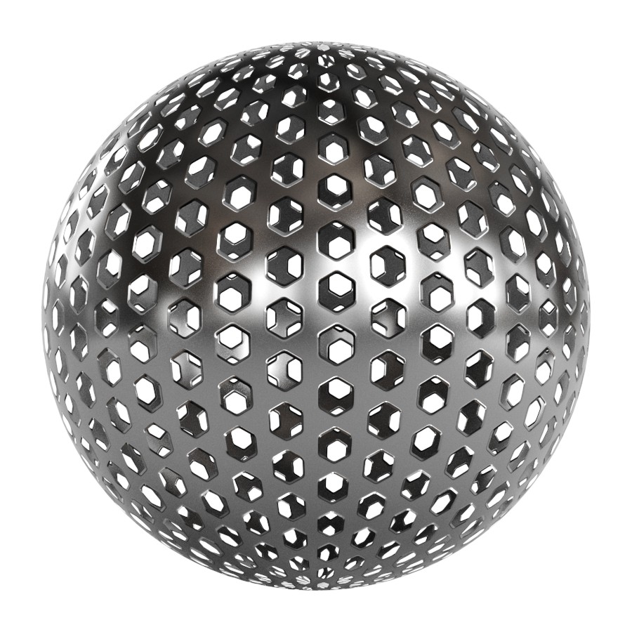 Perforated_metal_exagon Texture / PBR Material | CGMood