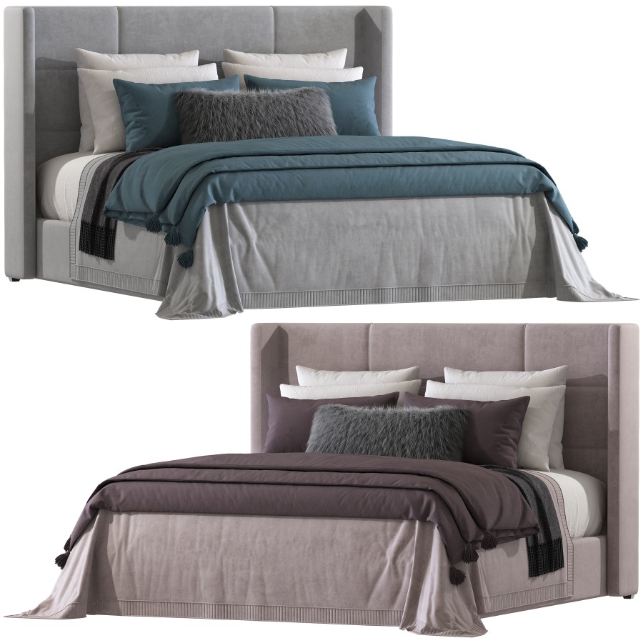 Double Bed 123 3D Model for VRay, Corona | CGMood
