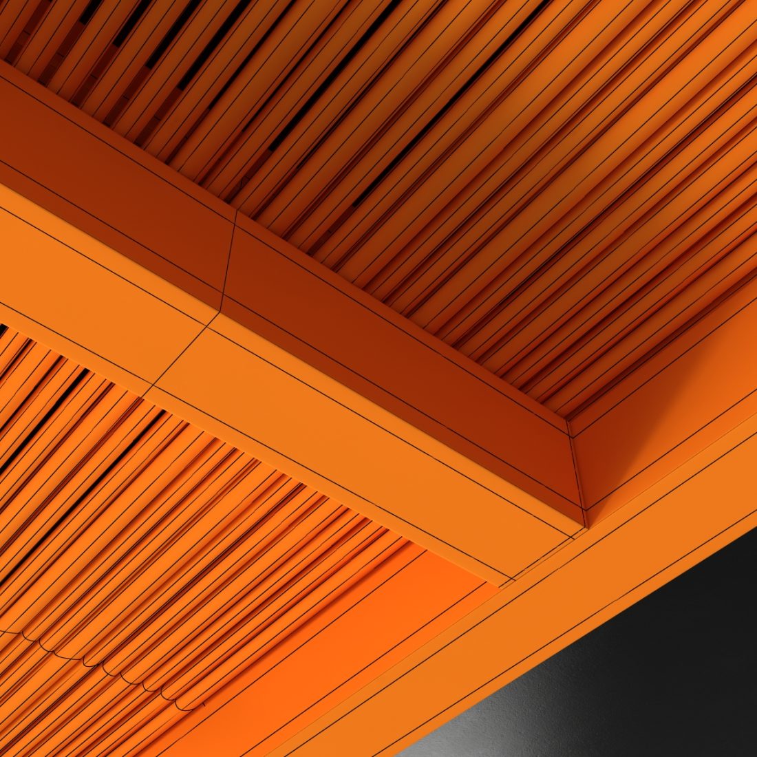 Ceiling Beam N7 - 3D Model for VRay, Corona