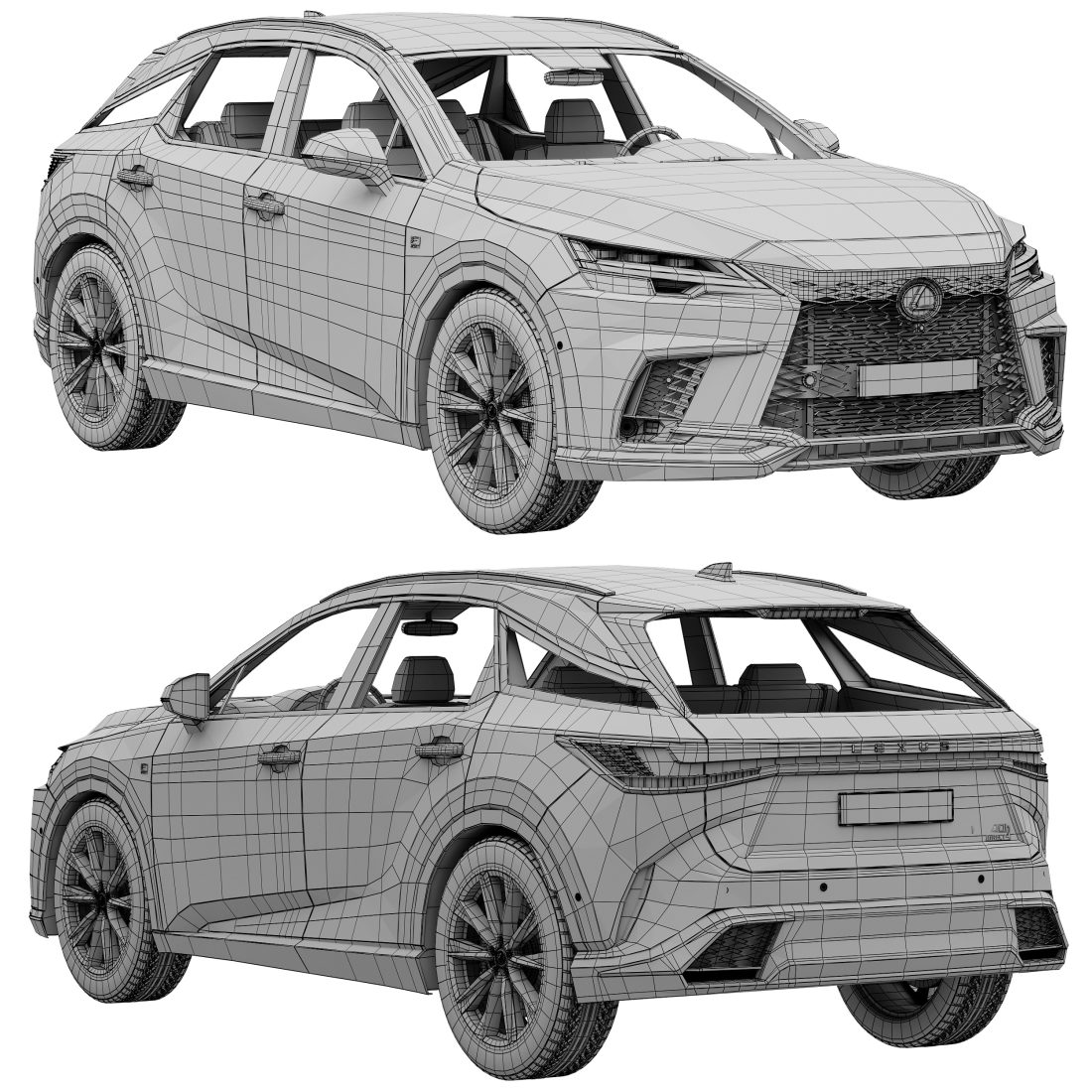 Lexus RX 500h F-Sport 2023 - 3D Model for Corona