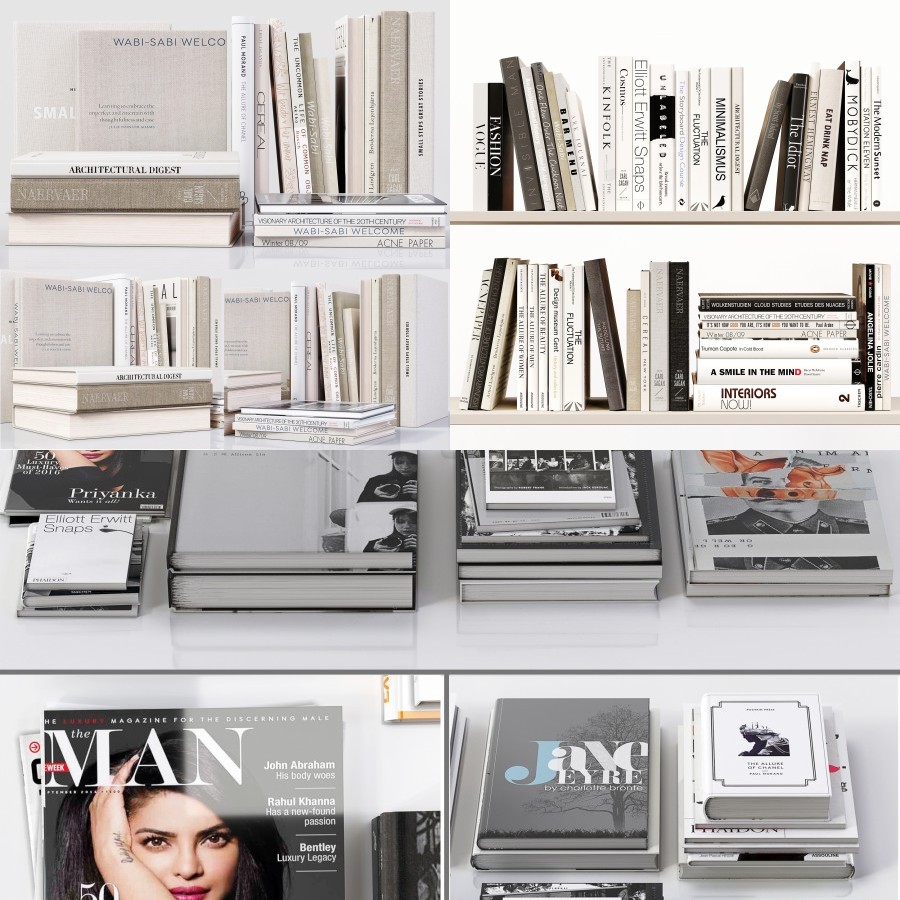 Book Stack Set Vol 3 - 3D Model for VRay, Corona
