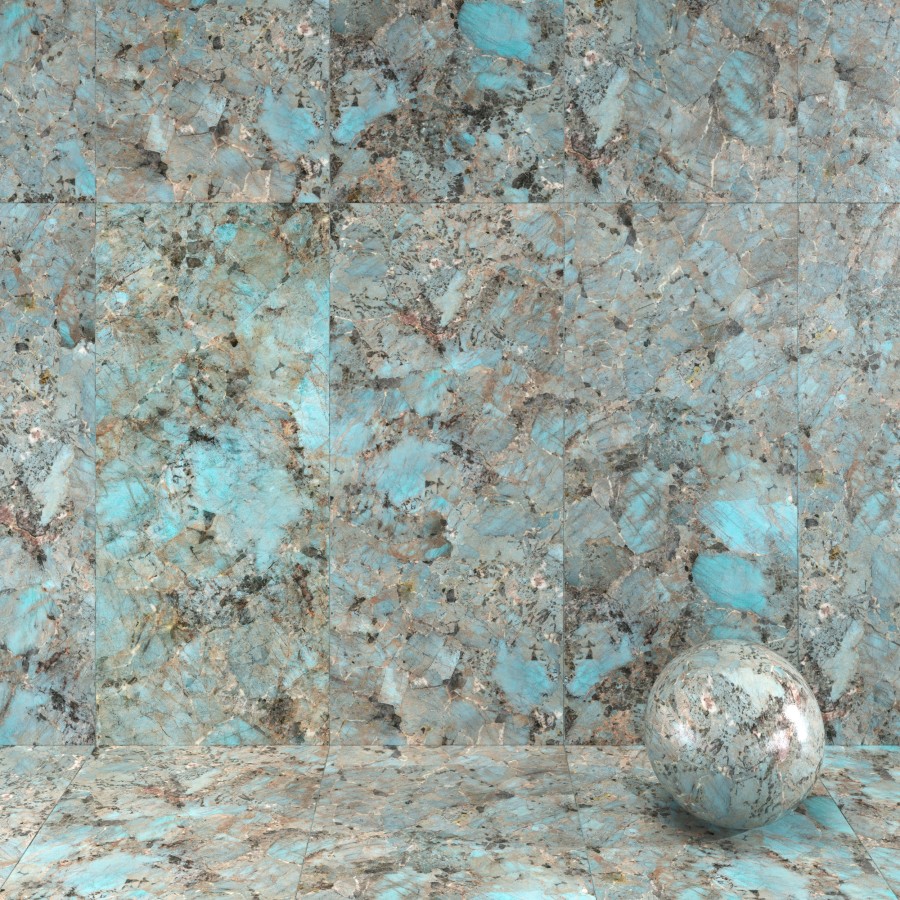 Marble Tiles Amazzonite - 3D Model for VRay, Corona