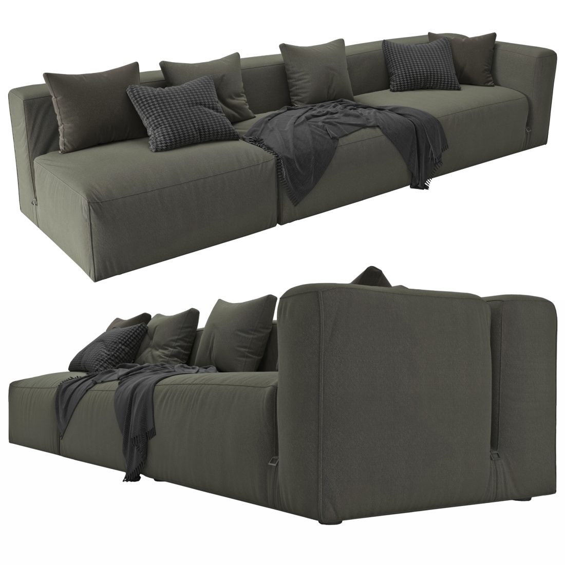 Tacchini Le Mura Modular Sofa - 3D Model for VRay, Corona