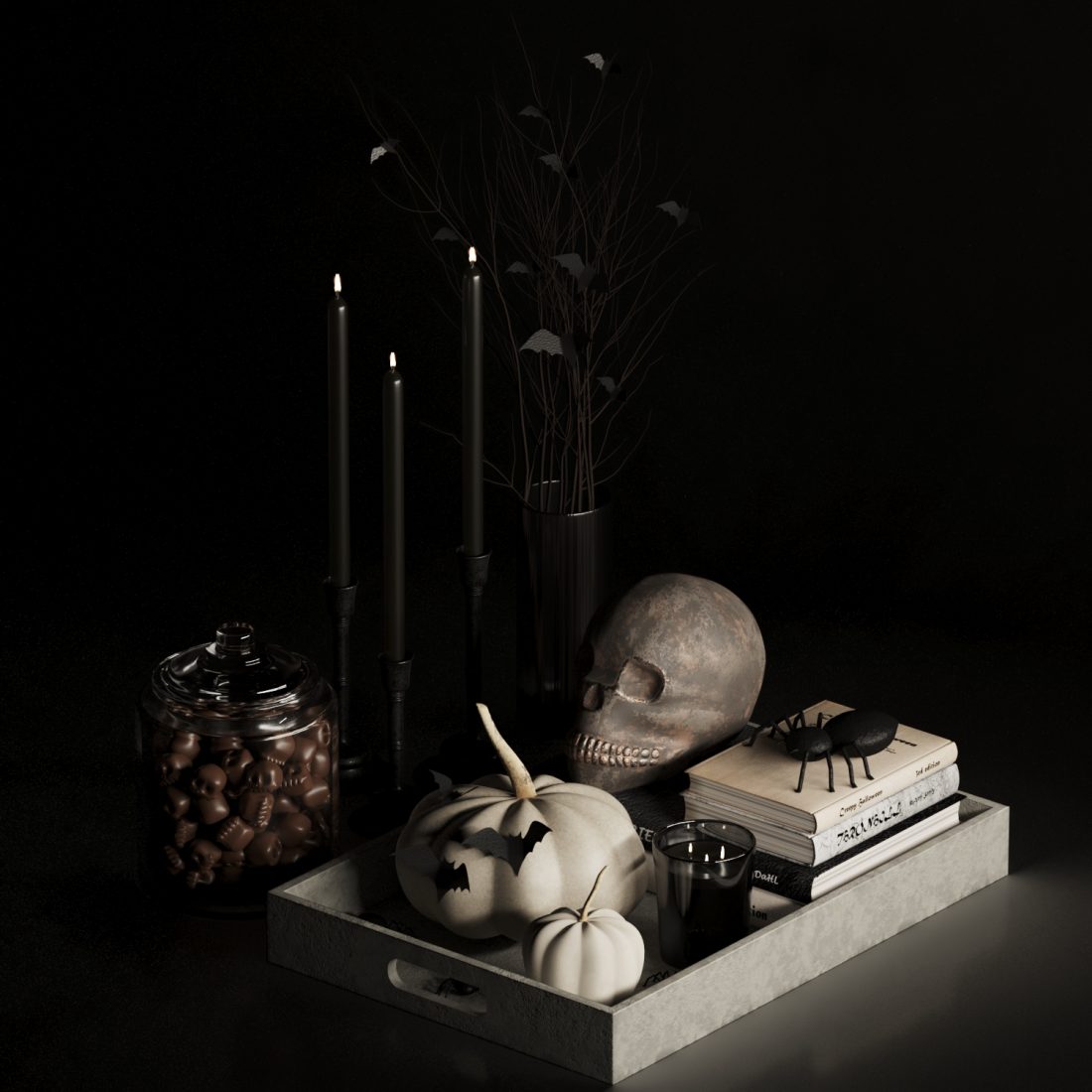 Decorative Set 03-halloween Decor - 3D Model for Corona
