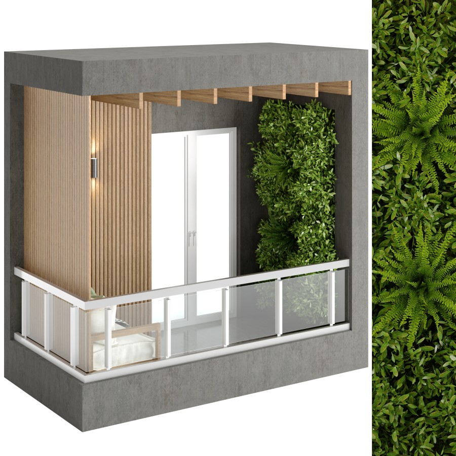 Apartment Modern Balcony 01 - 3D Model for Corona