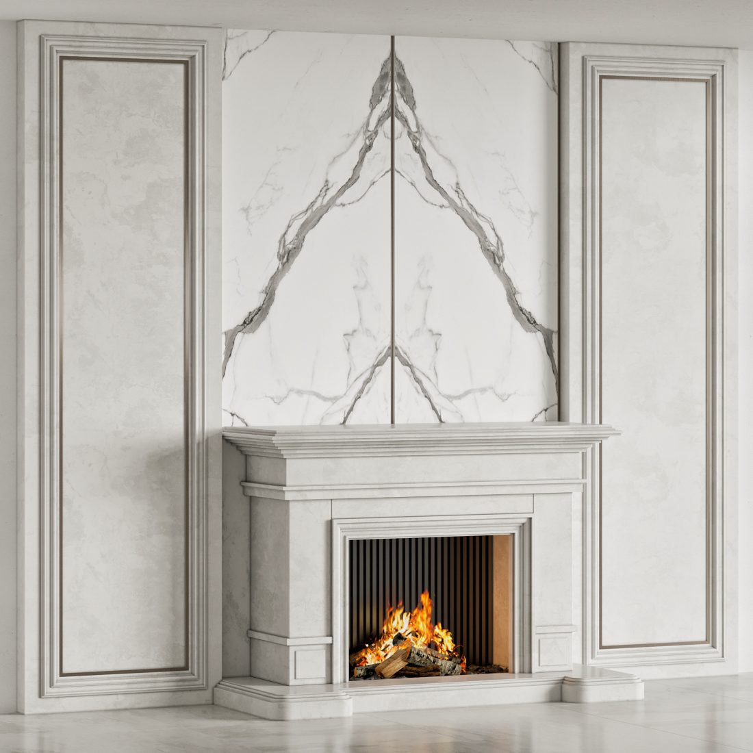 Fireplace 12 - 3D Model for VRay, Corona
