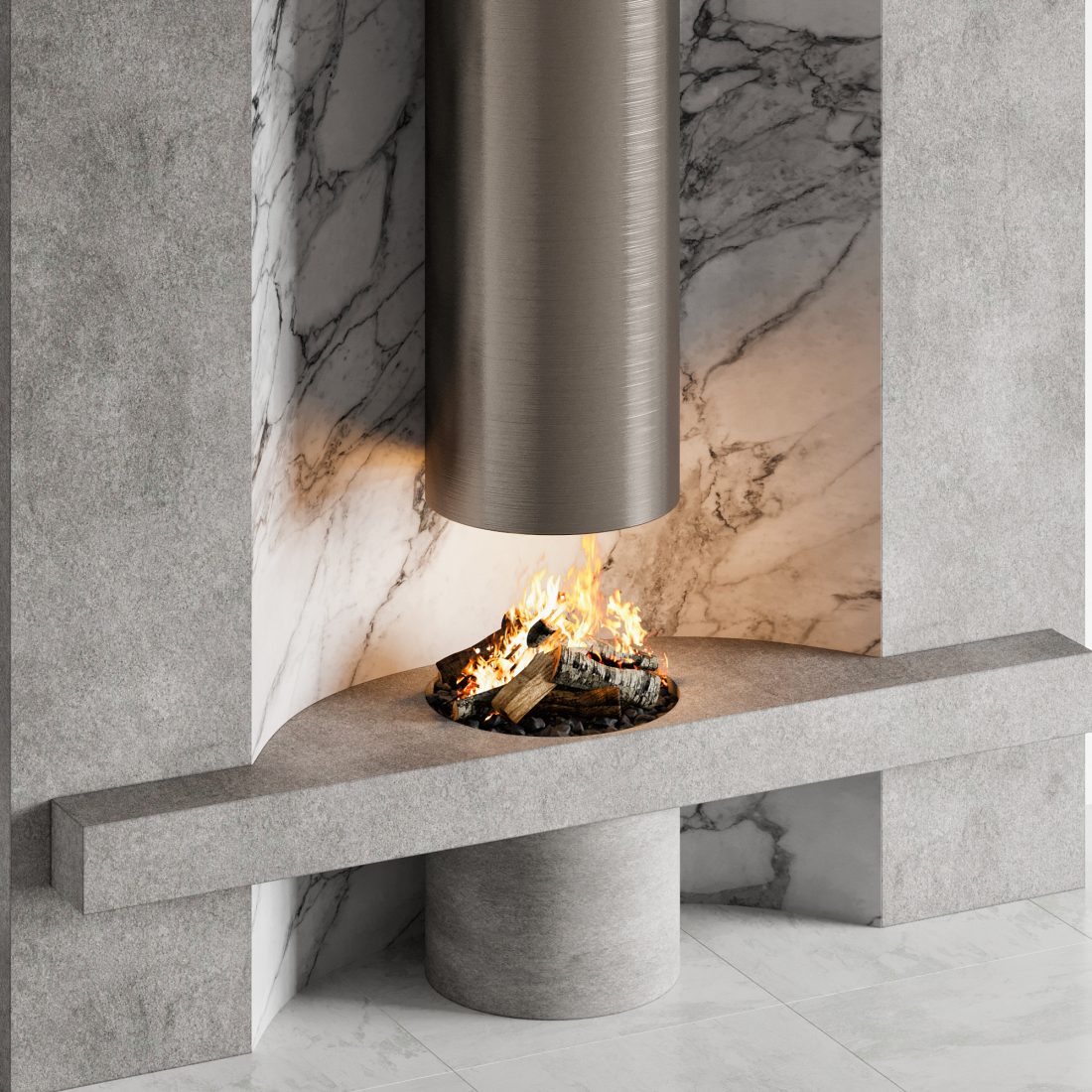 Fireplace 13 - 3D Model for VRay, Corona