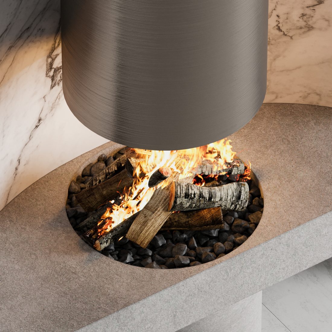 Fireplace 13 - 3D Model for VRay, Corona