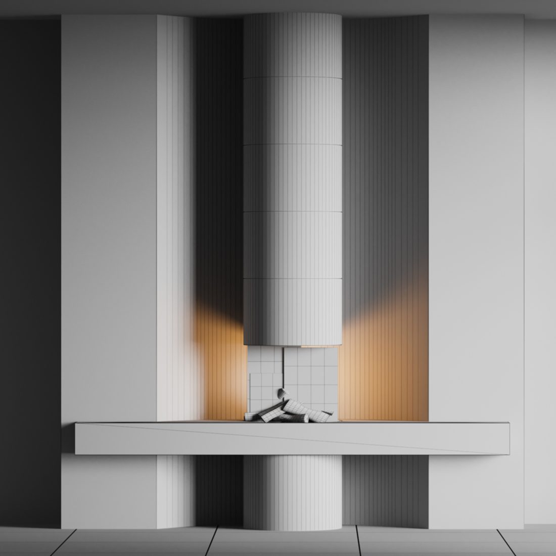 Fireplace 13 - 3D Model for VRay, Corona