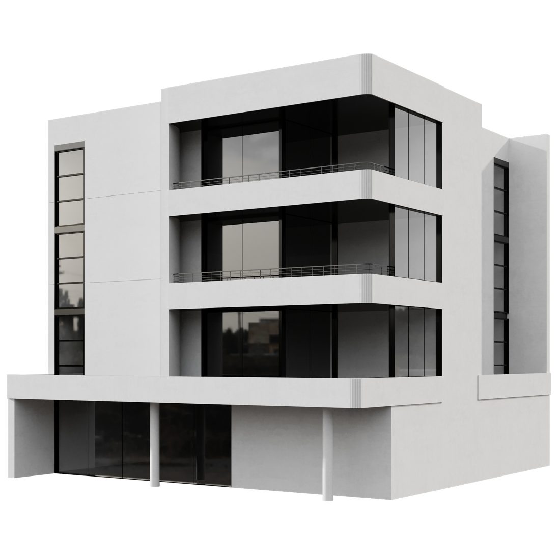 Modern House No16 - 3D Model for VRay, Corona