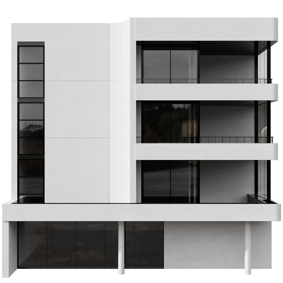 Modern House No16 - 3D Model for VRay, Corona