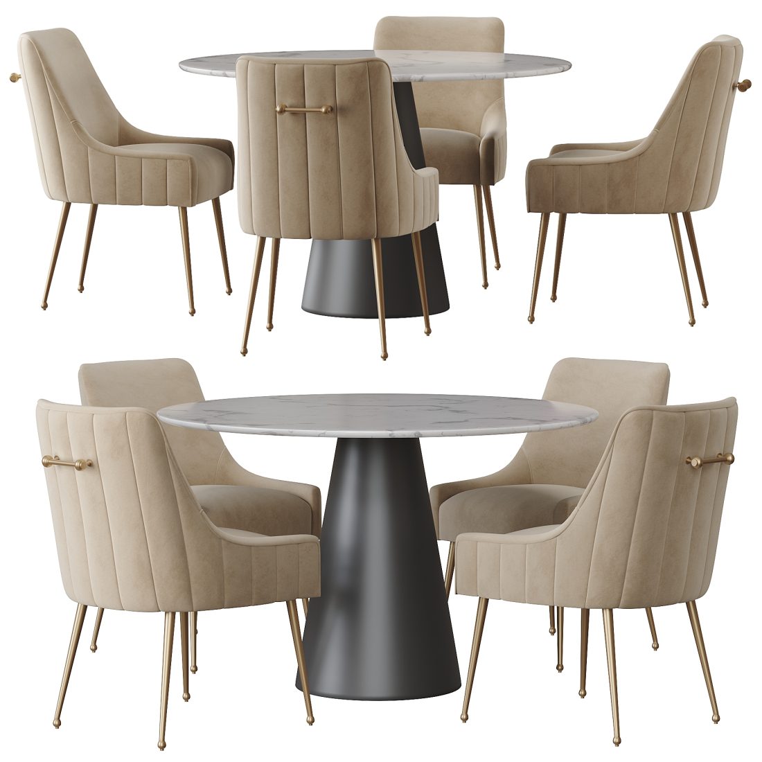 Magaw Dining Table Set 03 3D Model for Corona | CGMood