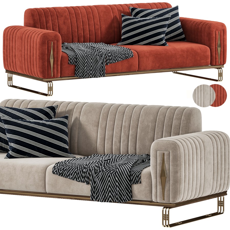 Palermo Sofa By Akyuz Mobilya - 3D Model for Corona