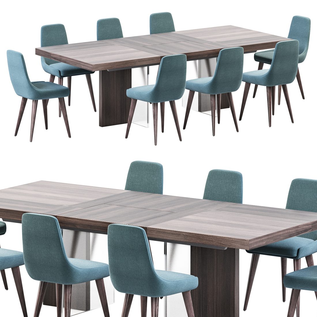 Athena Extending Table And Passion Chair - 3D Model for Corona