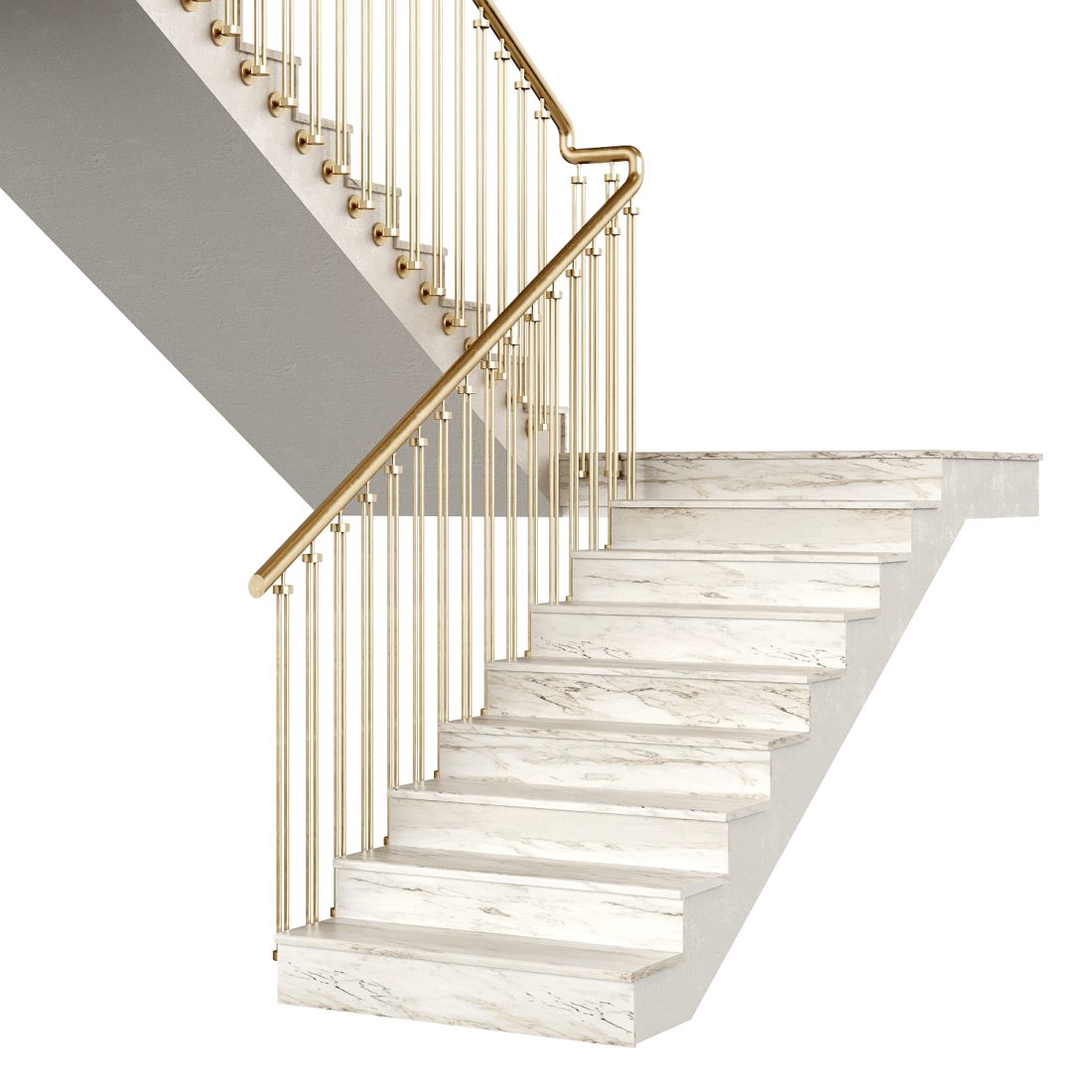 Marble Staircase 16 - 3D Model for VRay, Corona