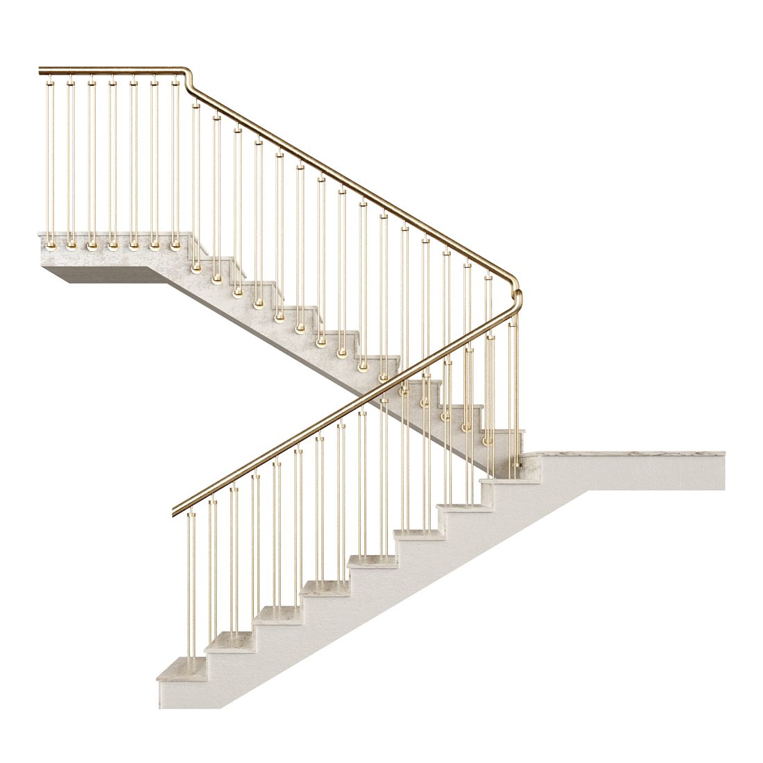 Marble Staircase 16 - 3D Model for VRay, Corona