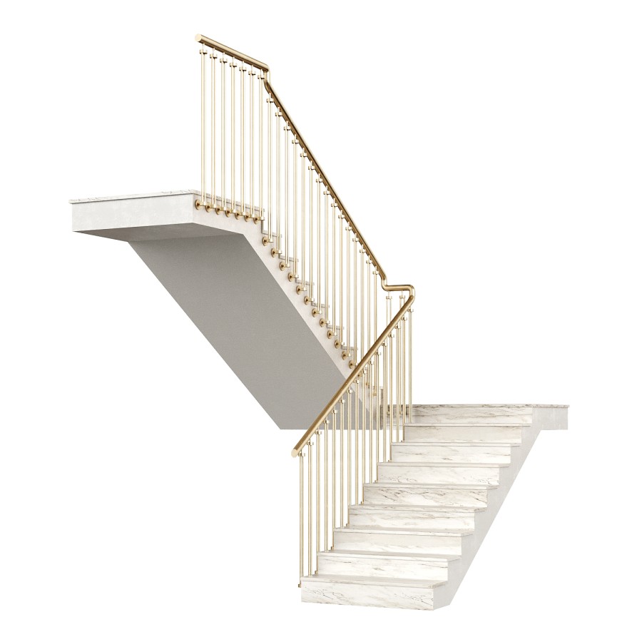 Marble Staircase 16 - 3D Model for VRay, Corona