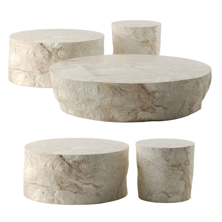 Stone Coffee Tables Set - 3D Model for Corona
