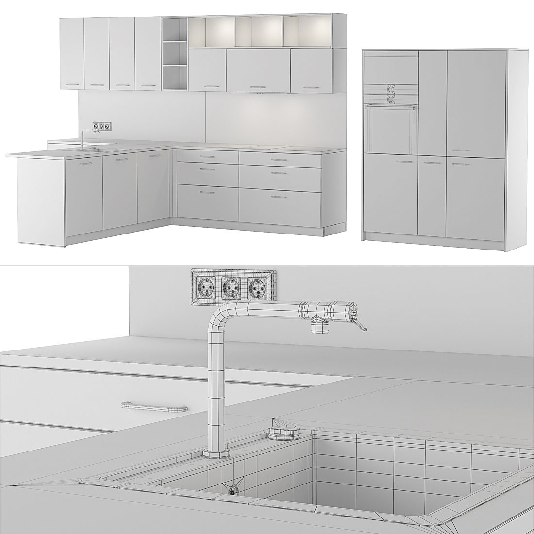 Kitchen 11 Fabia Alina Rena 3D Model for VRay, Corona | CGMood