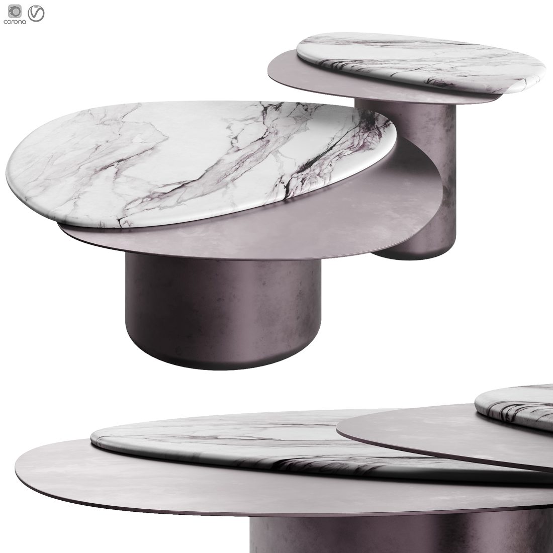 Natuzzi Italia Splash Coffee Table 3D Model for VRay, Corona | CGMood
