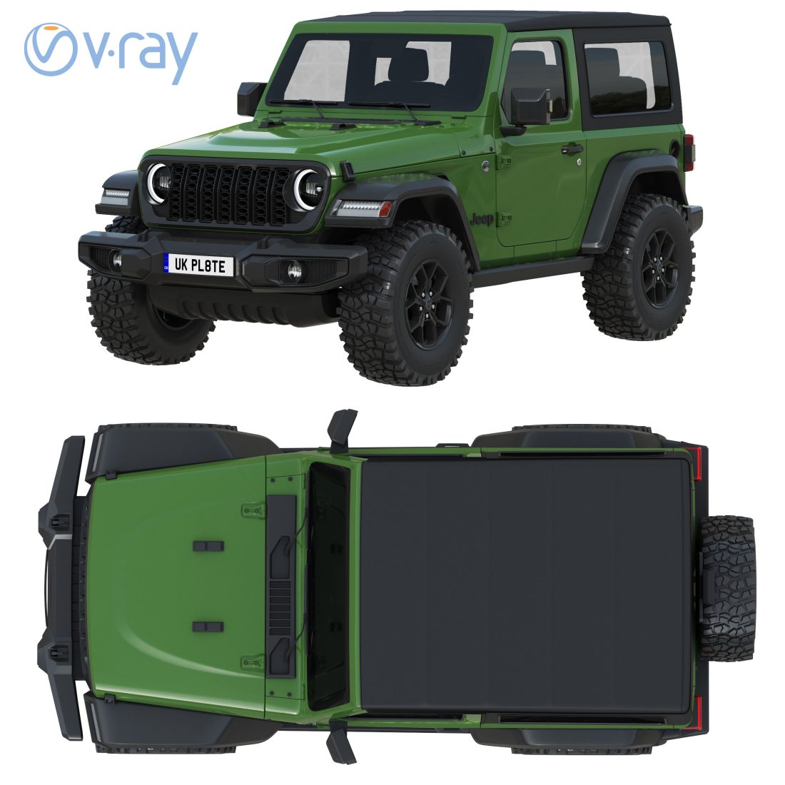 Jeep Wrangler Willys 2024 - 3D Model for VRay