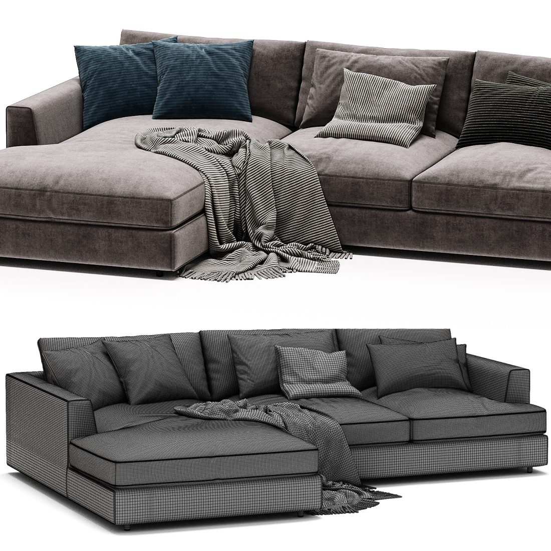 Andre Sectional Graceland Slate 3D Model for Corona | CGMood