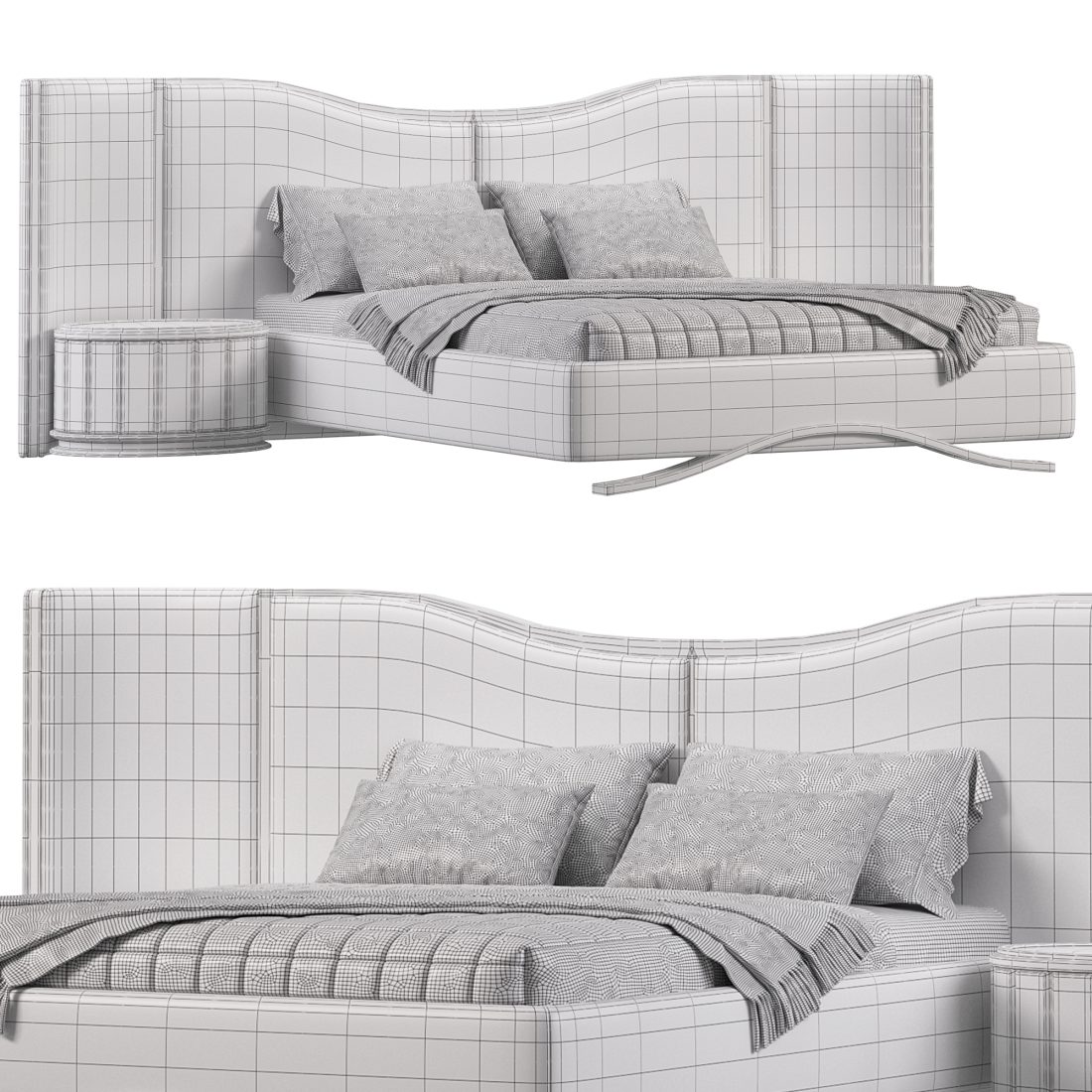 Zamora Bed By Evgor Luxury - 3D Model for Corona