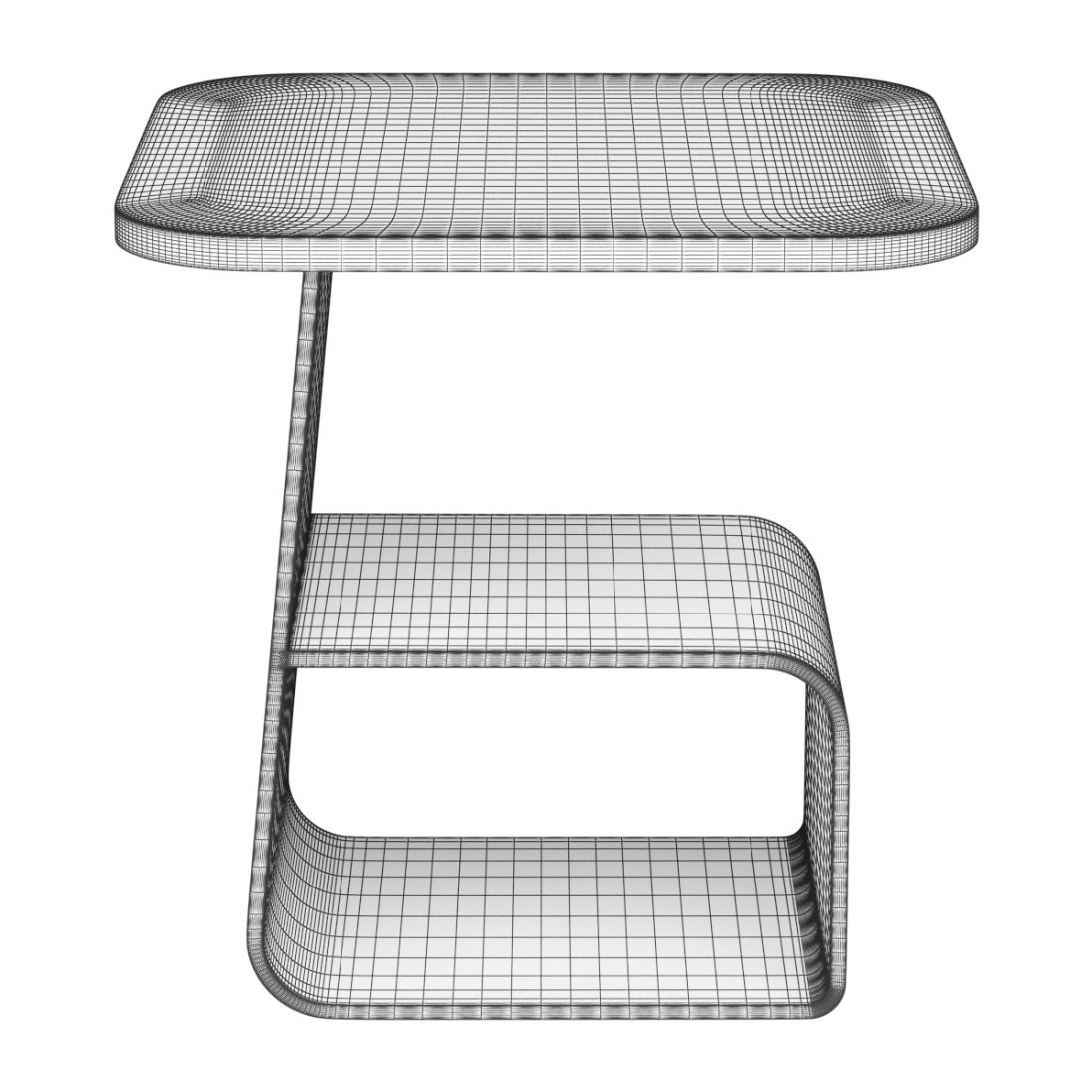 Modern Square Stone End Table With Black Steel Ped - 3D Model for VRay