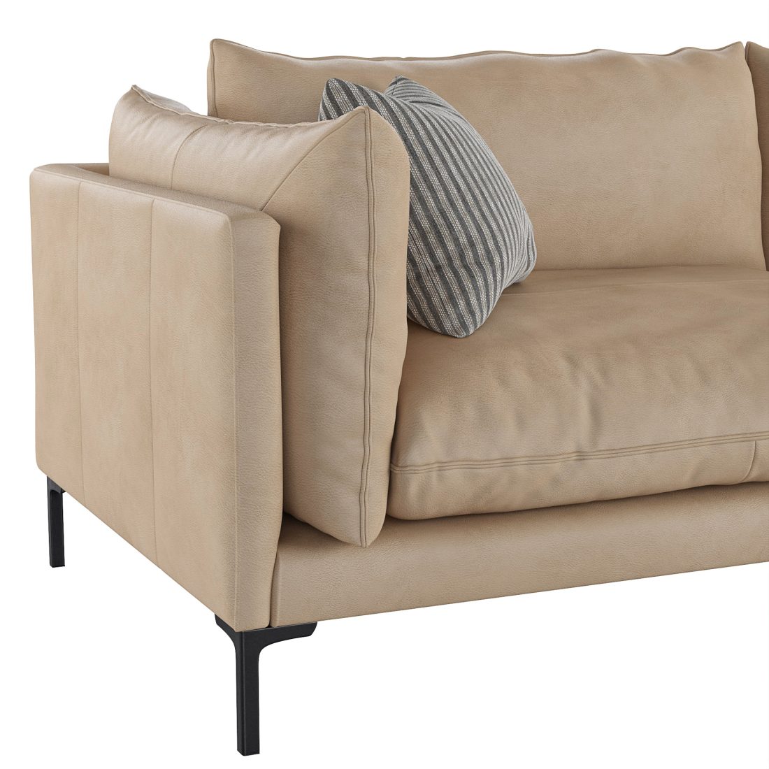Panama Leather Sofa - 3D Model for VRay, Corona