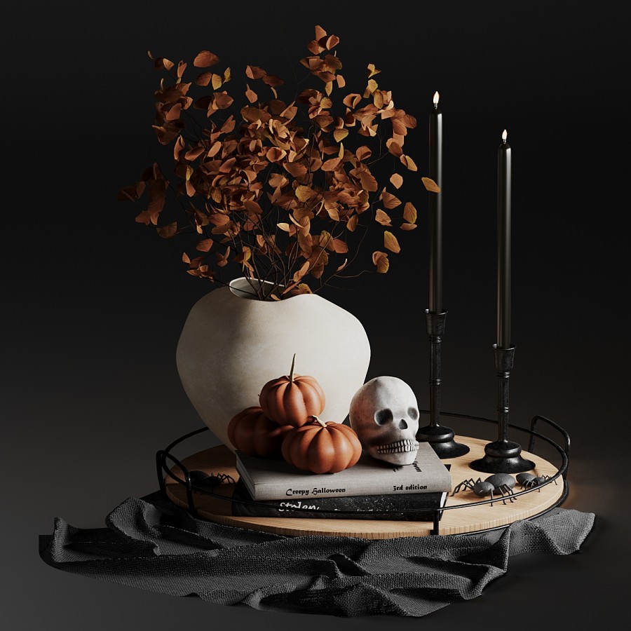 Decorative Set 05-halloween Decor 02 - 3D Model for Corona