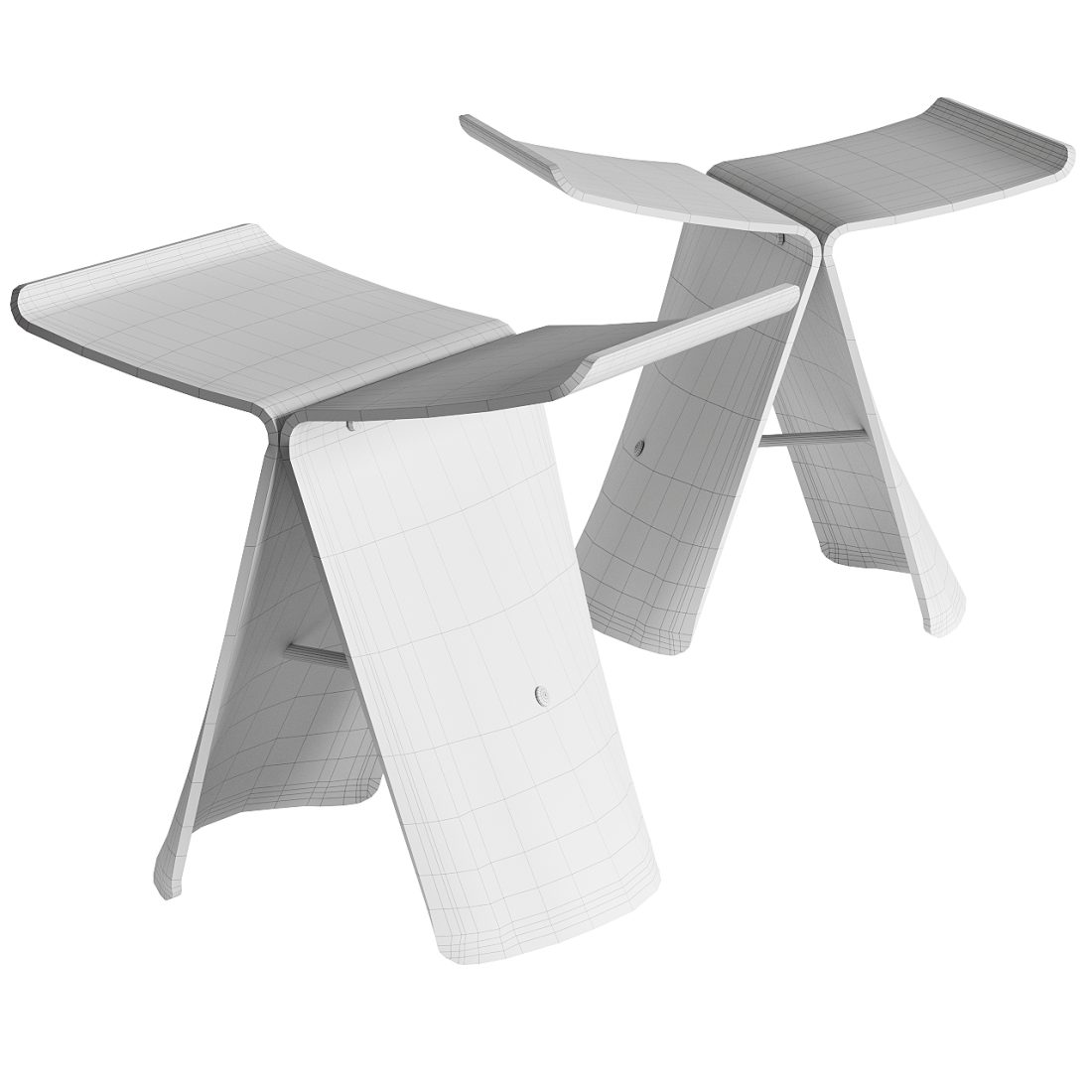 Butterfly Stool By Vitra - 3D Model for Corona