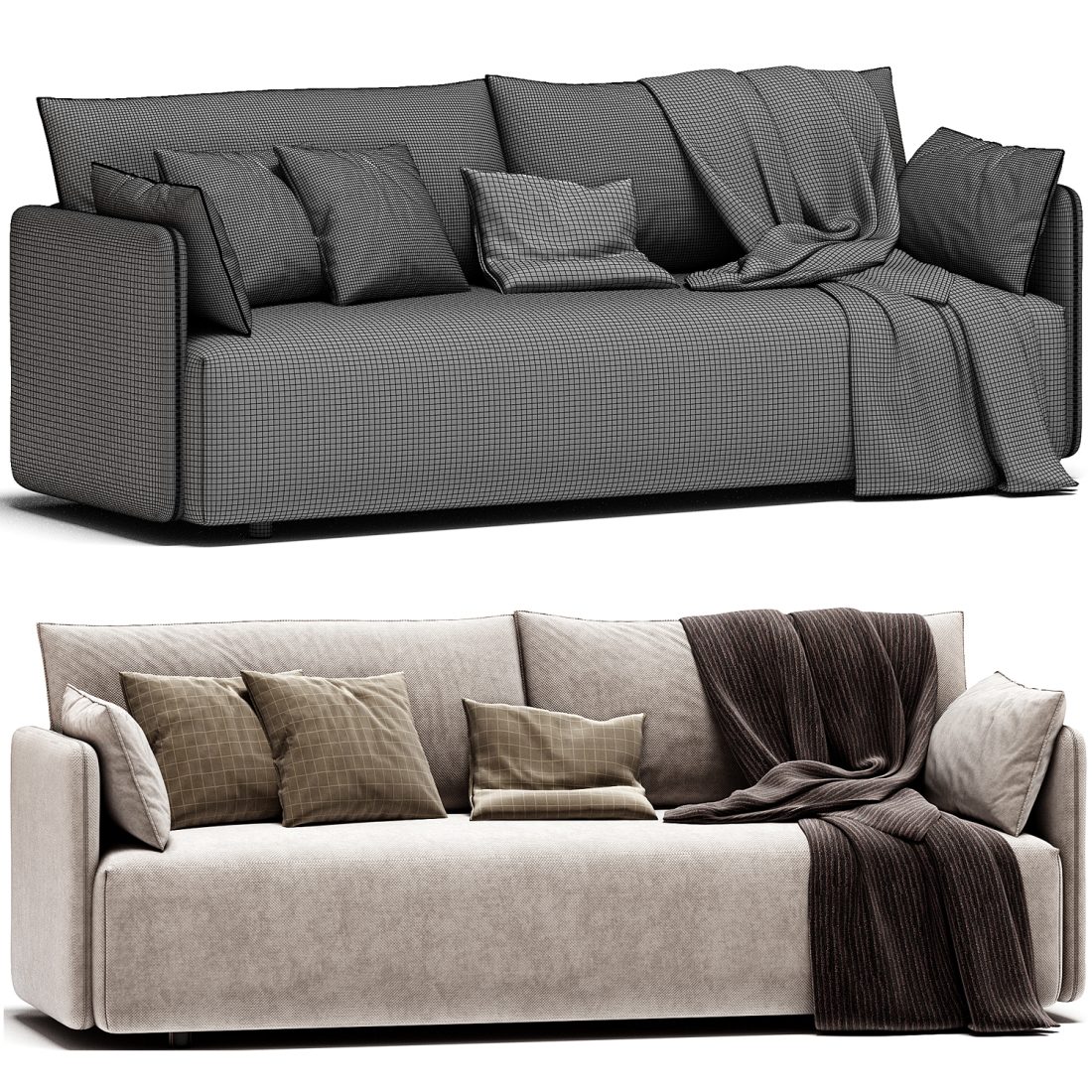 Offset Sofa - 3D Model for Corona