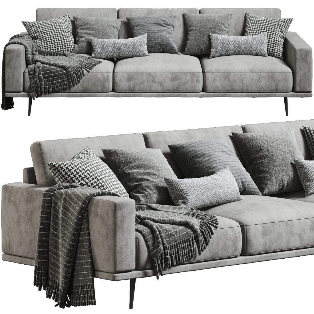 Boconcept Carlton Sofa 3 Seater 3D Model for VRay | CGMood