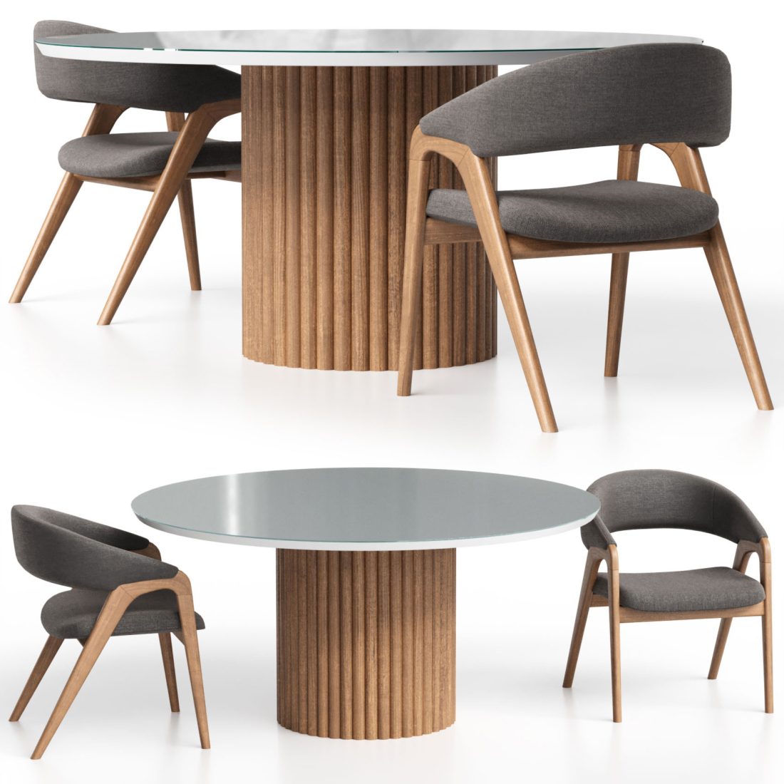 Belize Table And Arc Chair From Rscollection - 3D Model for VRay, Corona