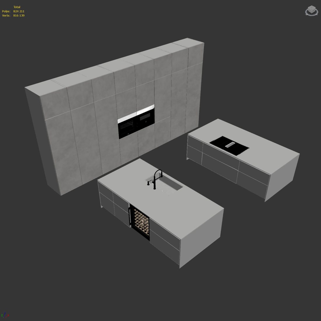 Kitchen Set 16 - 3D Model for VRay, Corona