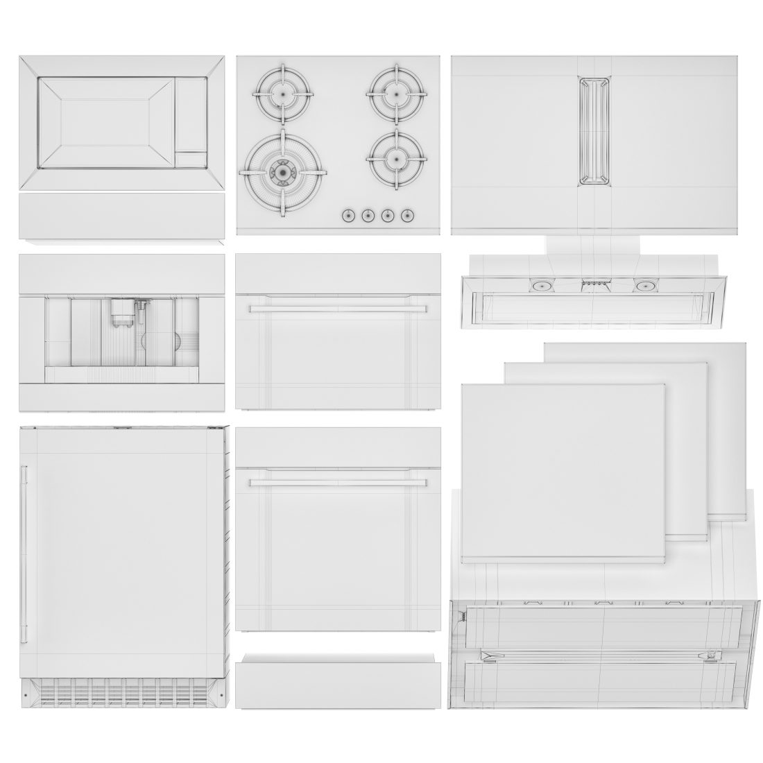 Electrolux Kitchen Appliances - 3D Model for VRay, Corona