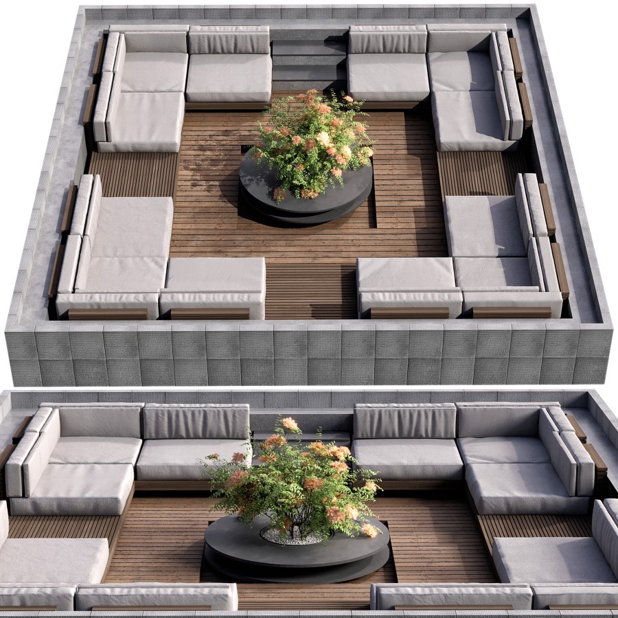 Outdoor Sitting Area No5 3D Model for VRay, Corona | CGMood