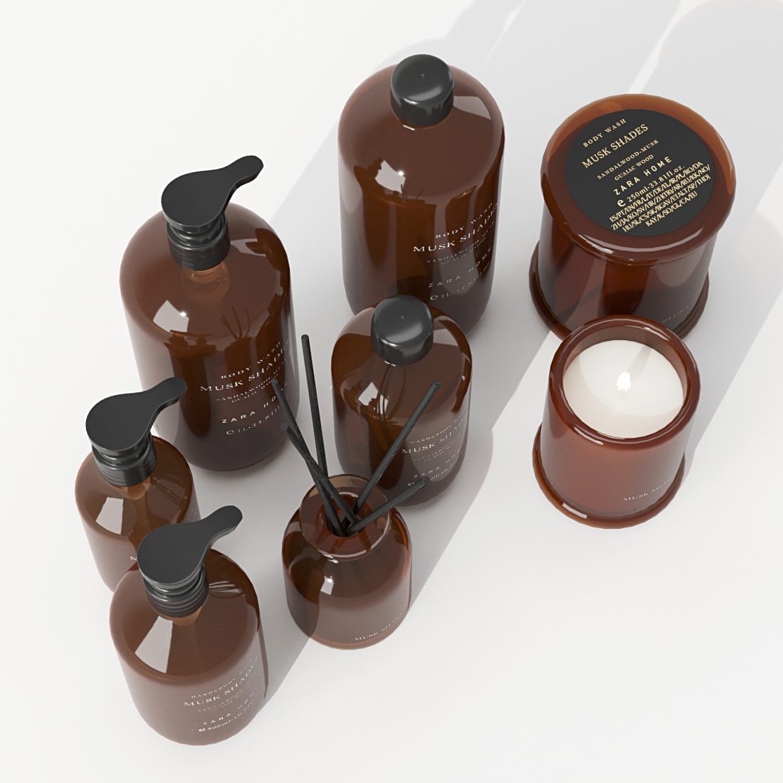 Soap And Candles Set 01 Zara Home - 3D Model for VRay, Corona