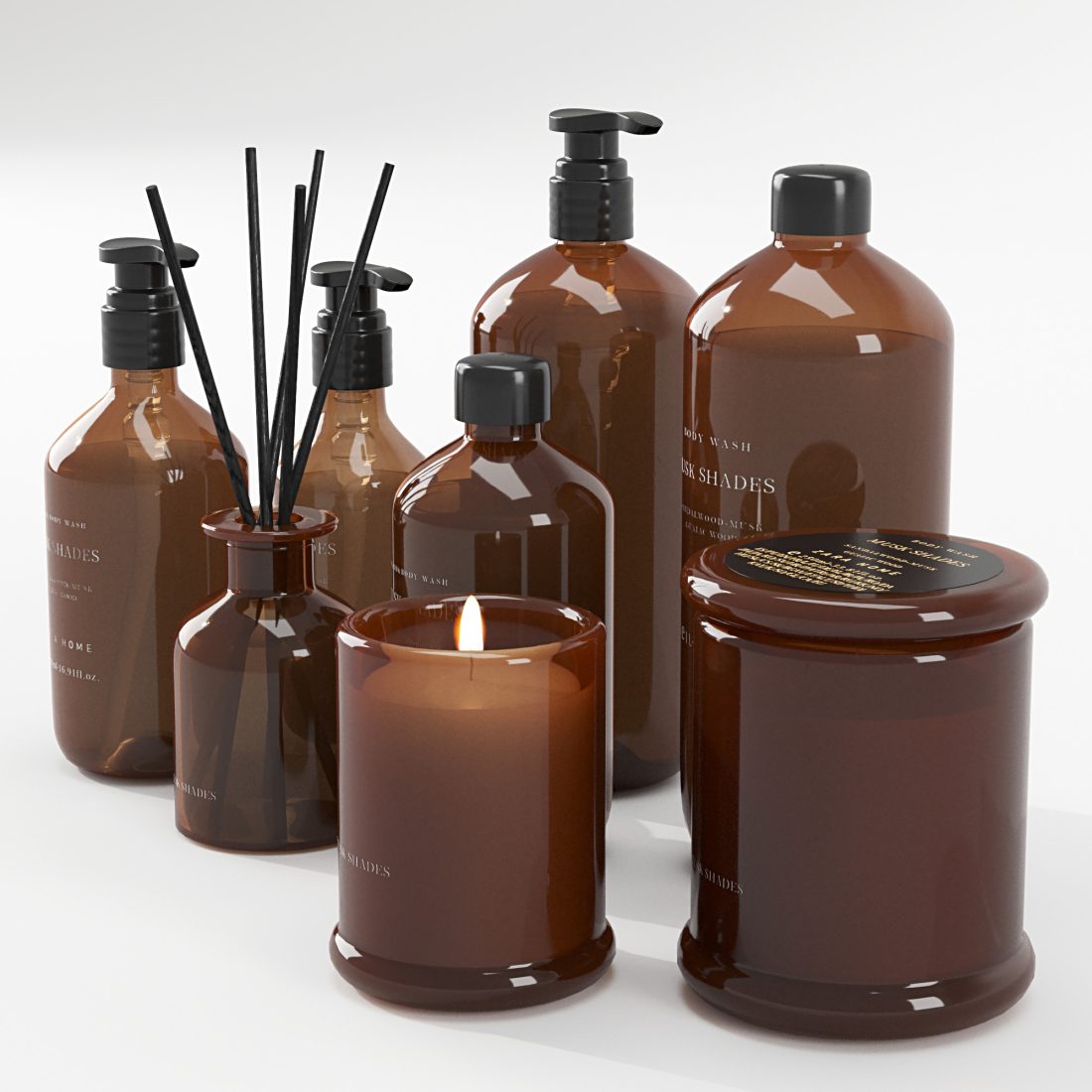 Soap And Candles Set 01 Zara Home - 3D Model for VRay, Corona