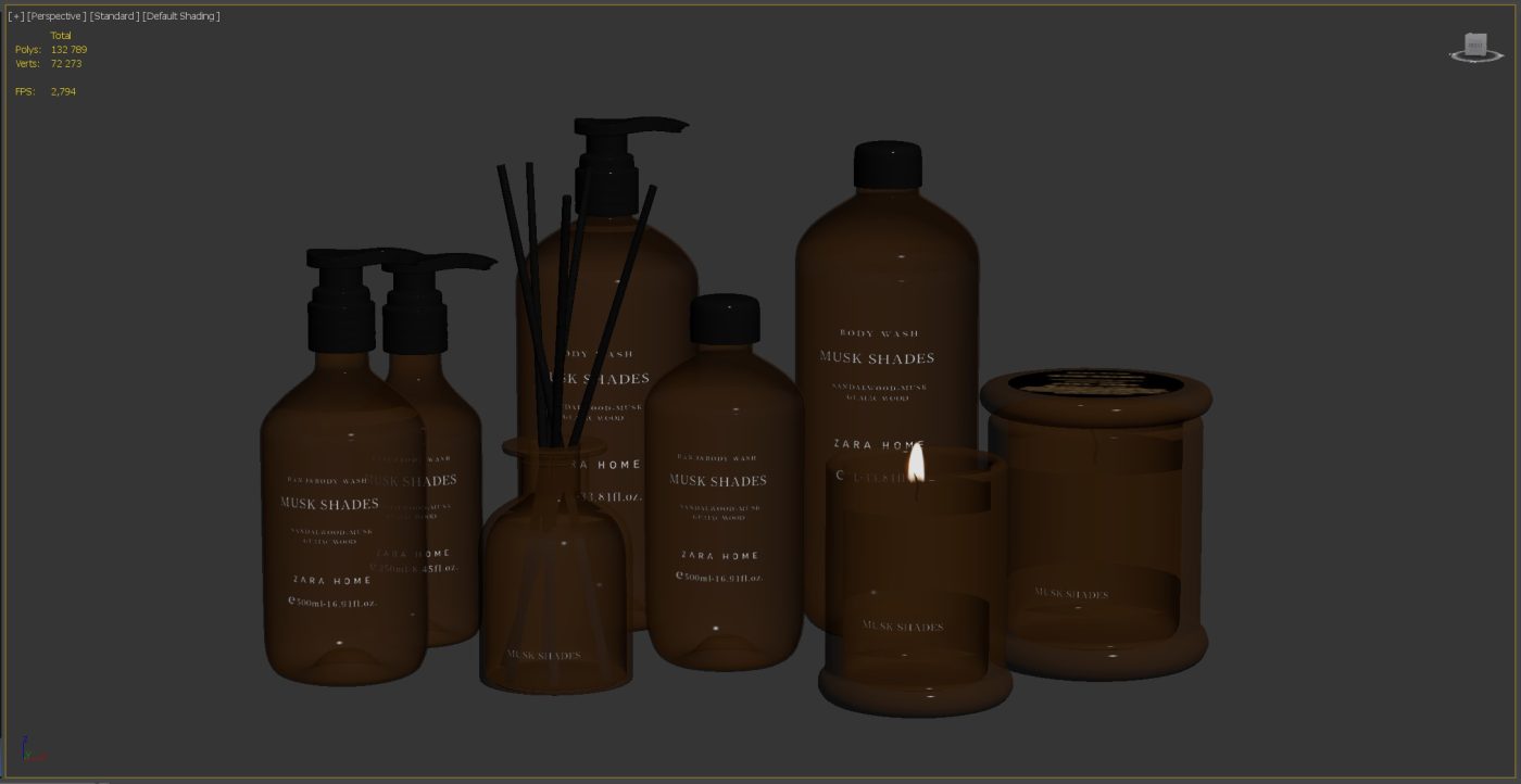 Soap And Candles Set 01 Zara Home - 3D Model for VRay, Corona