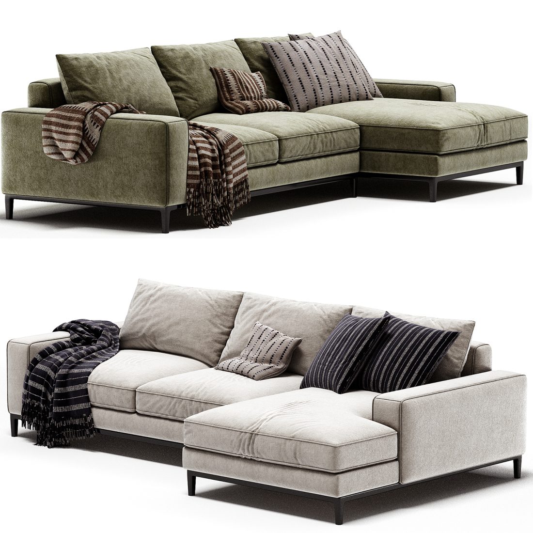 Benedict 2 Piece Sectional Sofa - 3D Model for Corona