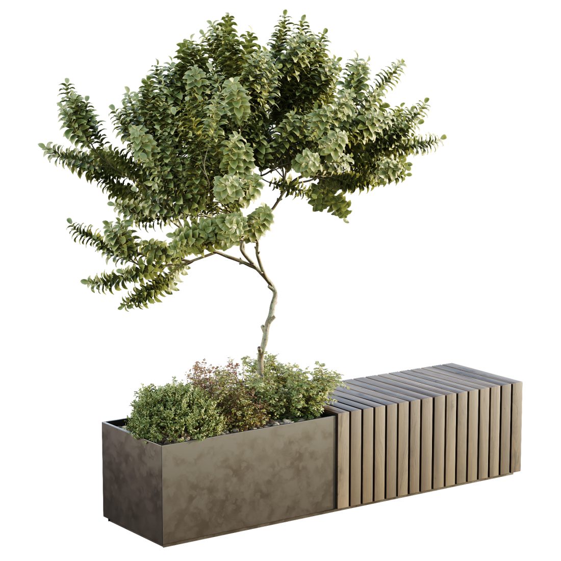 Hq Urban Environment Set Of Green Plant Benches 11 - 3D Model for VRay ...
