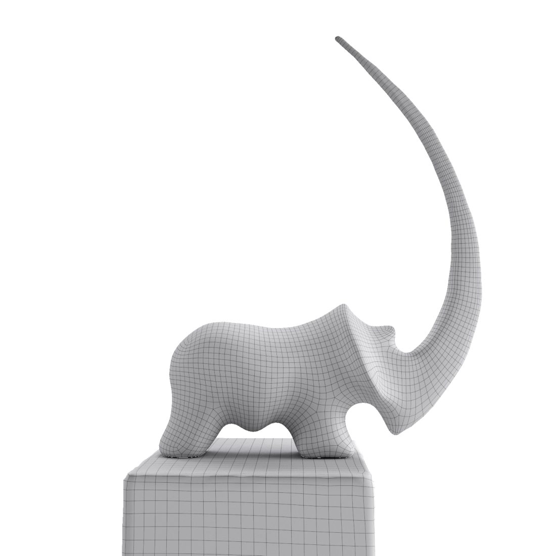 Rhino Modern Sculpture 3D Model for VRay, Corona | CGMood