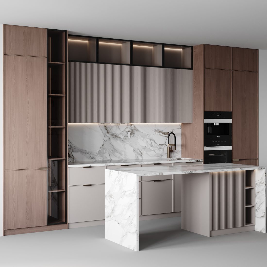 Kitchen Modern-064 3D Model for VRay, Corona | CGMood