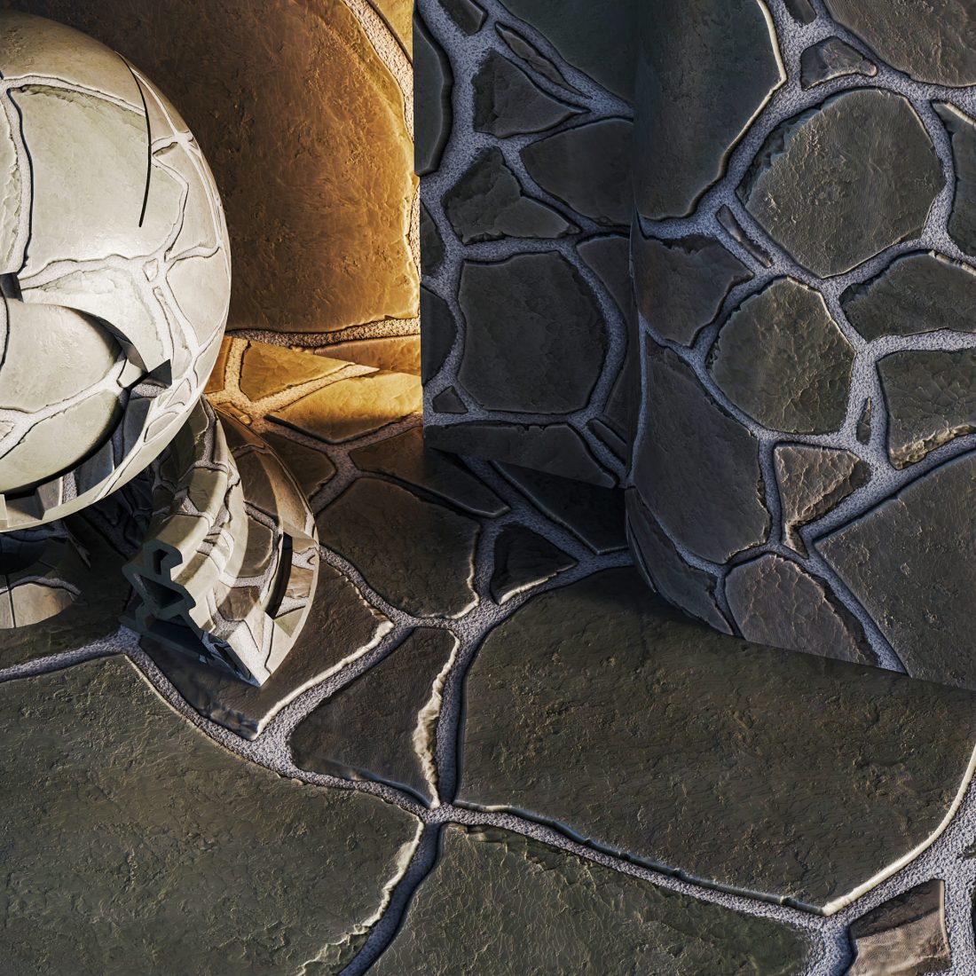 Slate Stone Floor | 4K | PBR Texture / PBR Material | CGMood