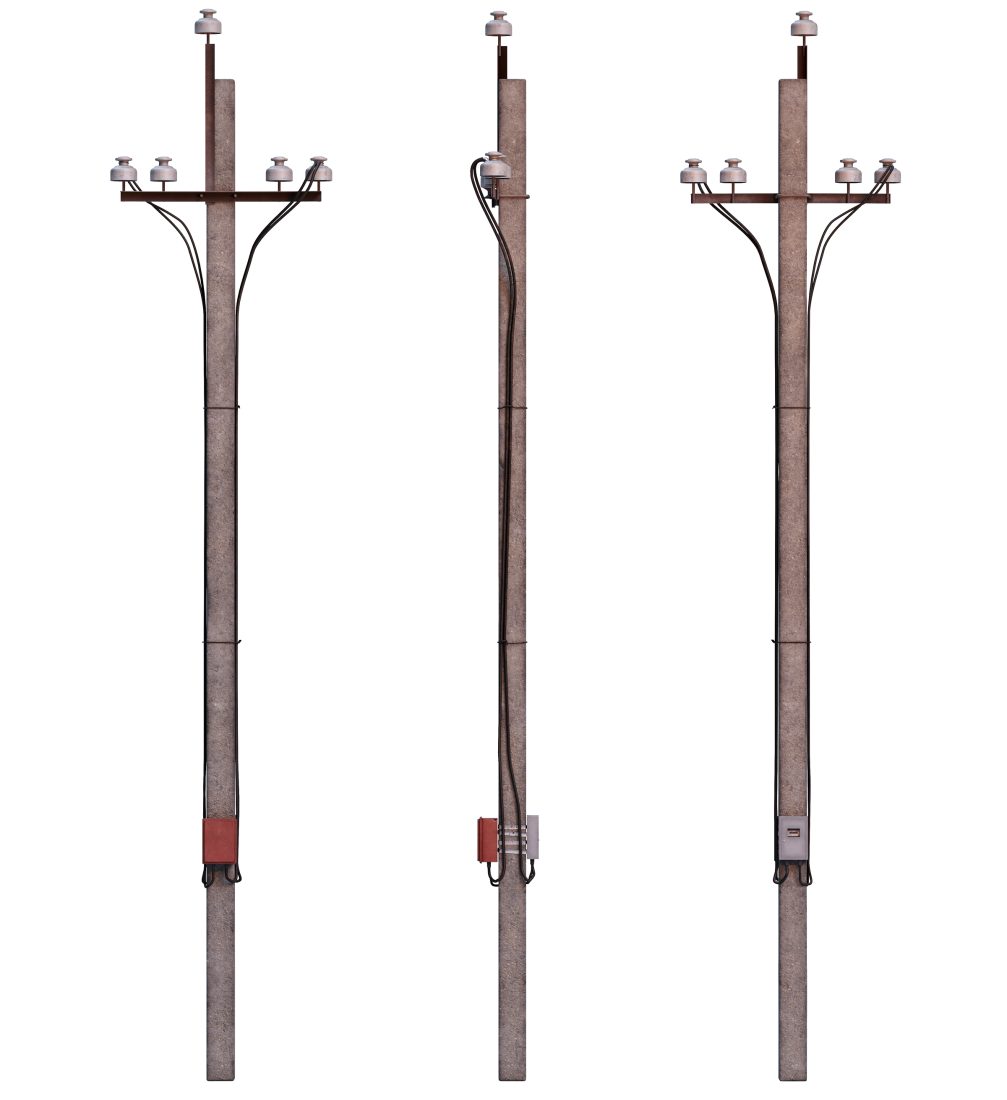 Concrete Power Line Pole 3D Model for Corona | CGMood