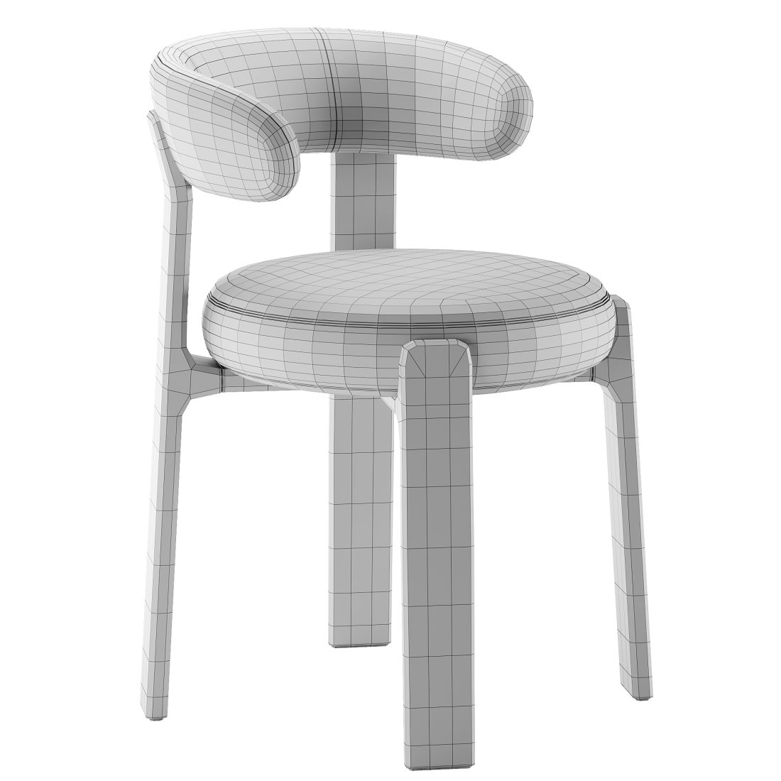 Granite Dining Chair - 3D Model for Corona