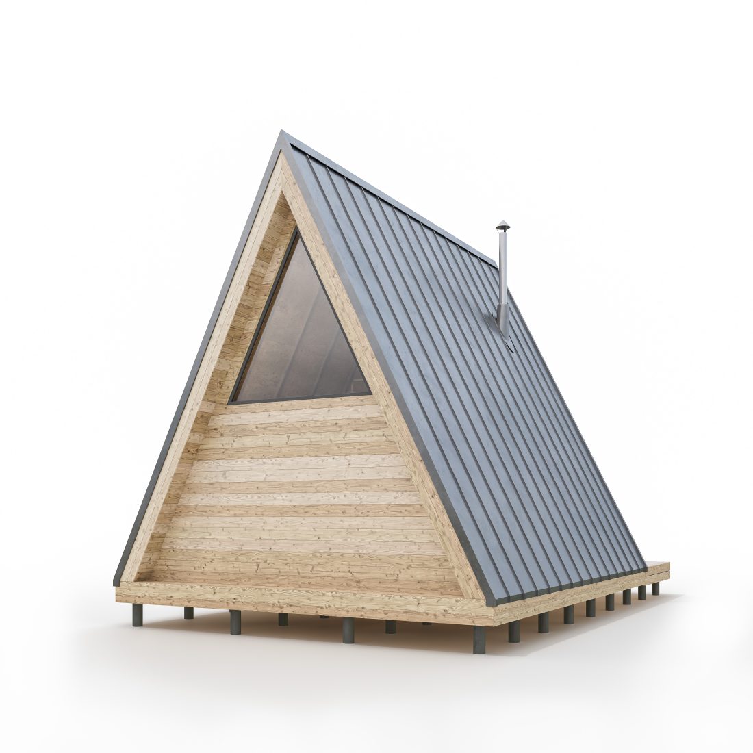 A Frame House - 3D Model for VRay, Corona